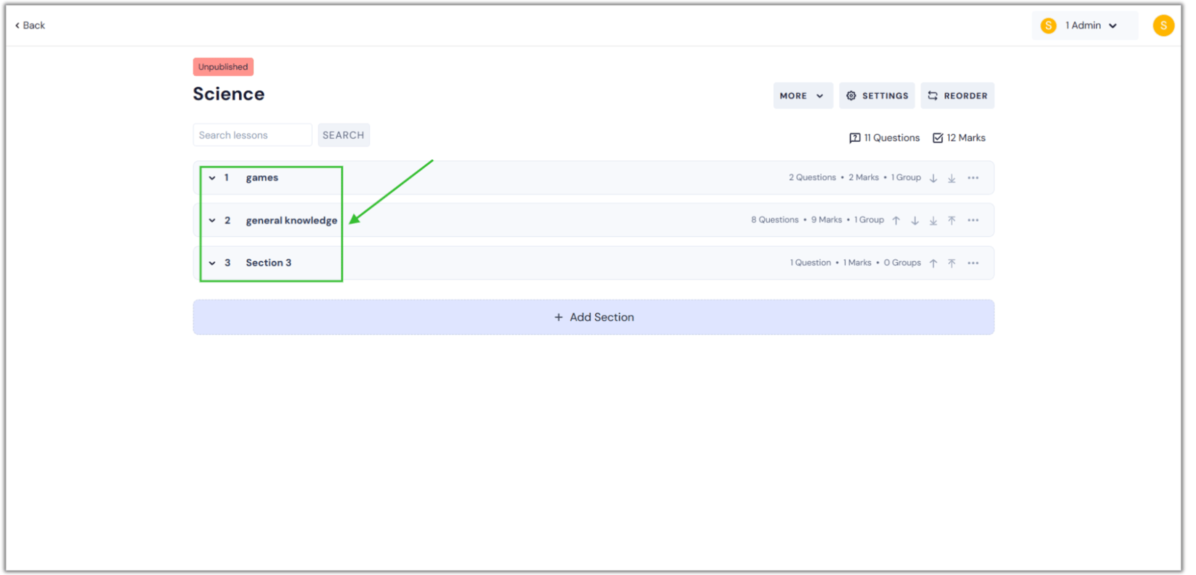 Delete Questions From Your Section Quiz